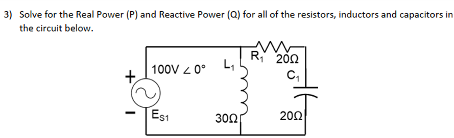 Solved 해법 보기 3) ﻿Solve for the Real Power (P) ﻿and Reactive | Chegg.com