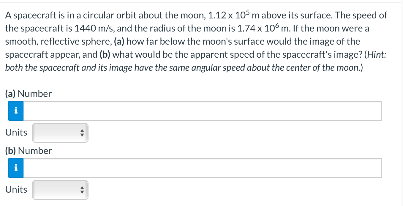 Solved A spacecraft is in a circular orbit about the moon, | Chegg.com
