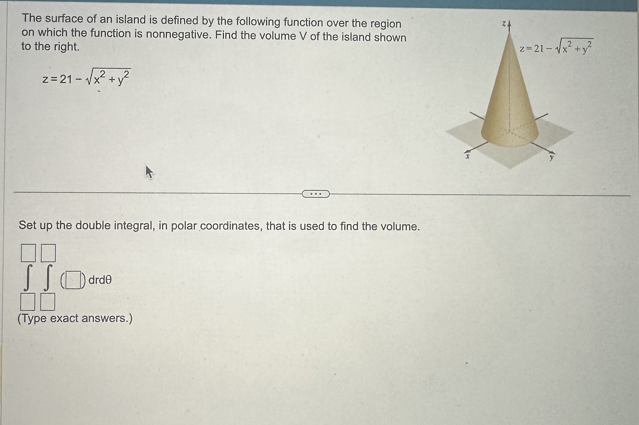 Solved The surface of an island is defined by the following | Chegg.com