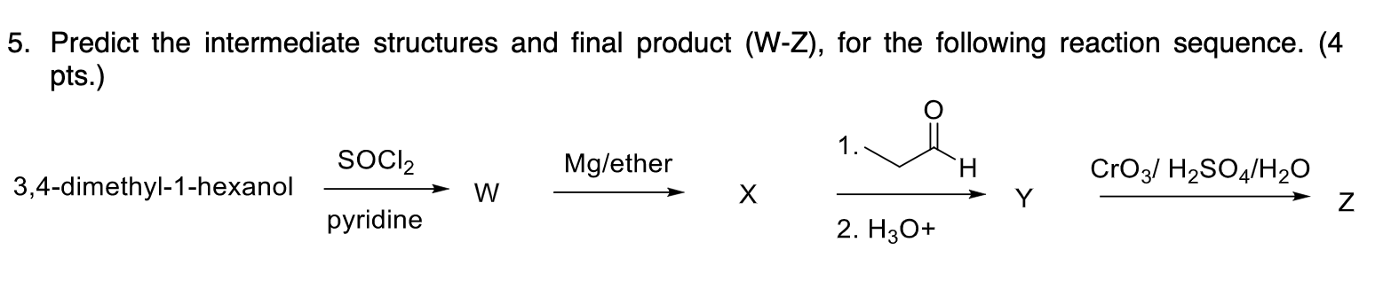 Solved 5. Predict the intermediate structures and final | Chegg.com