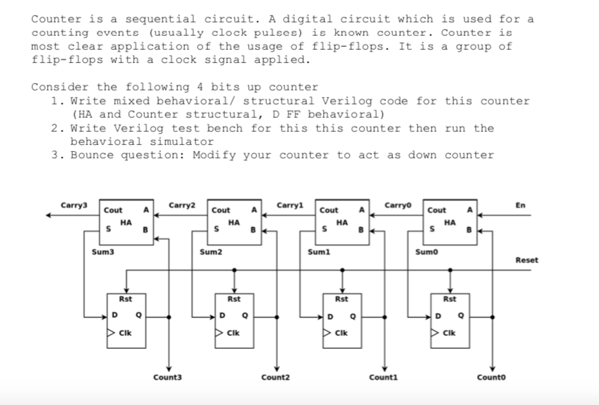 Counter is a sequential circuit. A digital circuit | Chegg.com