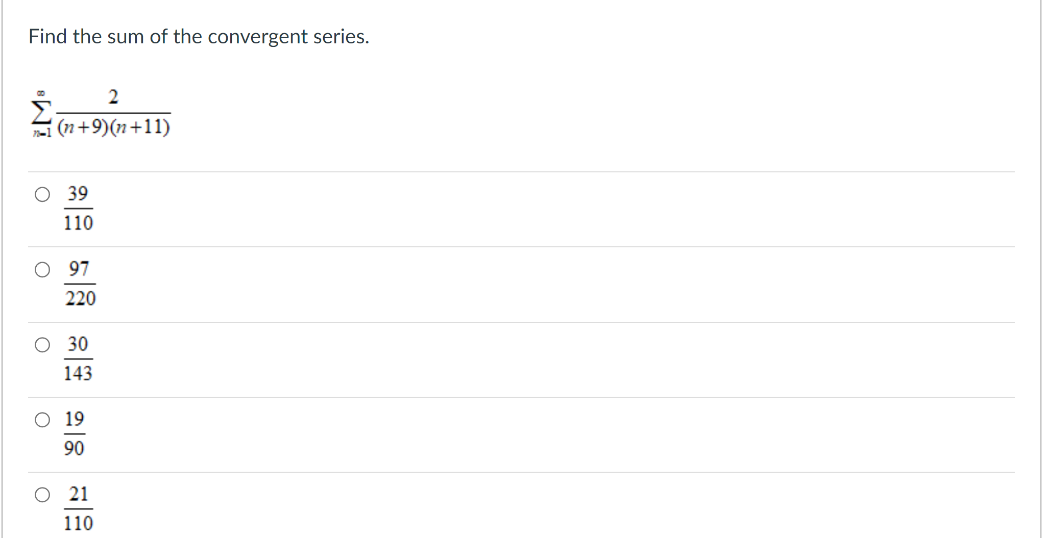 Solved Find the sum of the convergent series. | Chegg.com