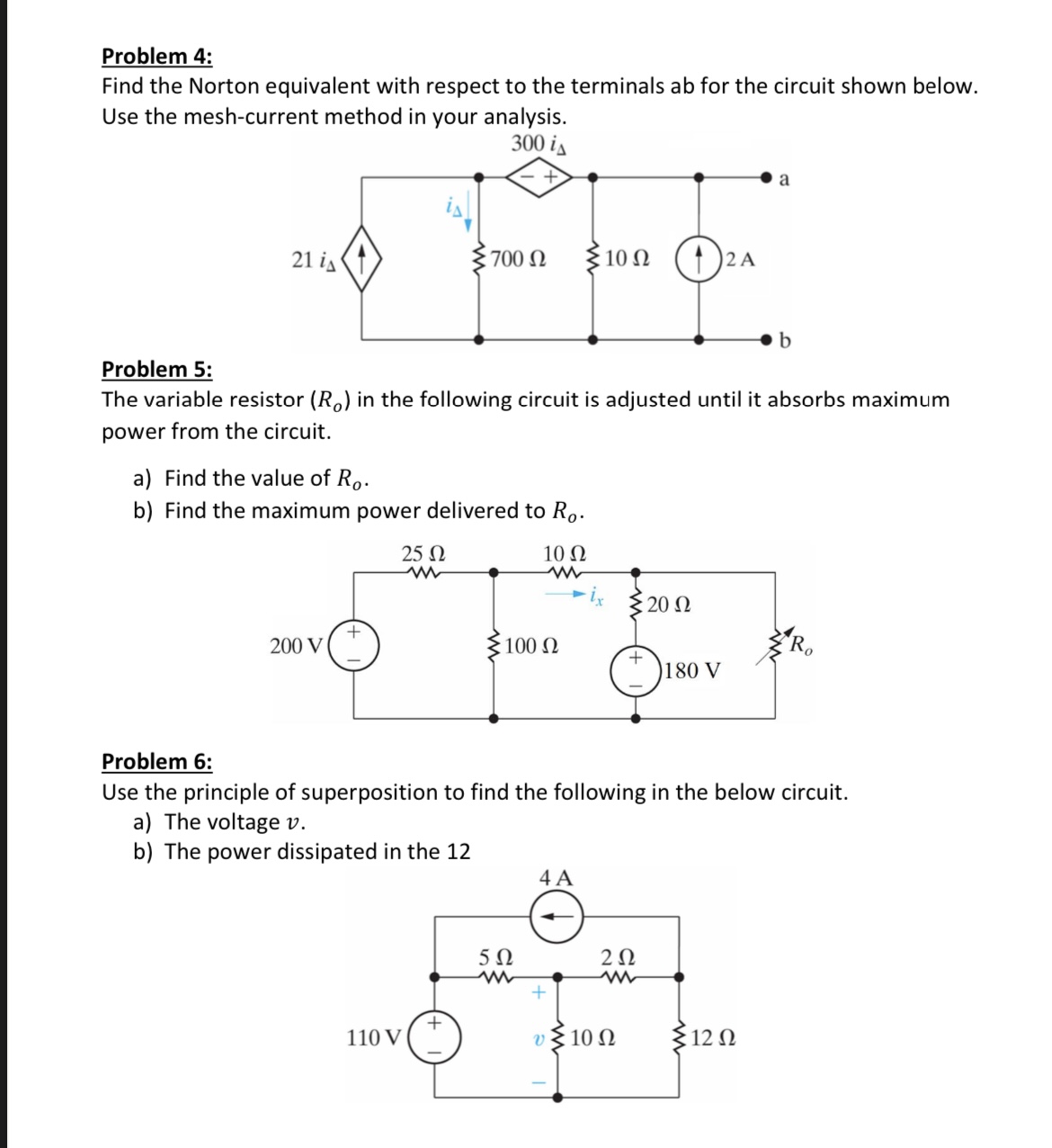 Solved Problem 4: Find the Norton equivalent with respect to | Chegg.com