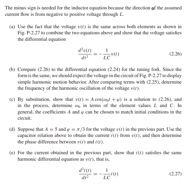 Solved P-2.27 As noted in Section 2-7, the tuning fork is | Chegg.com