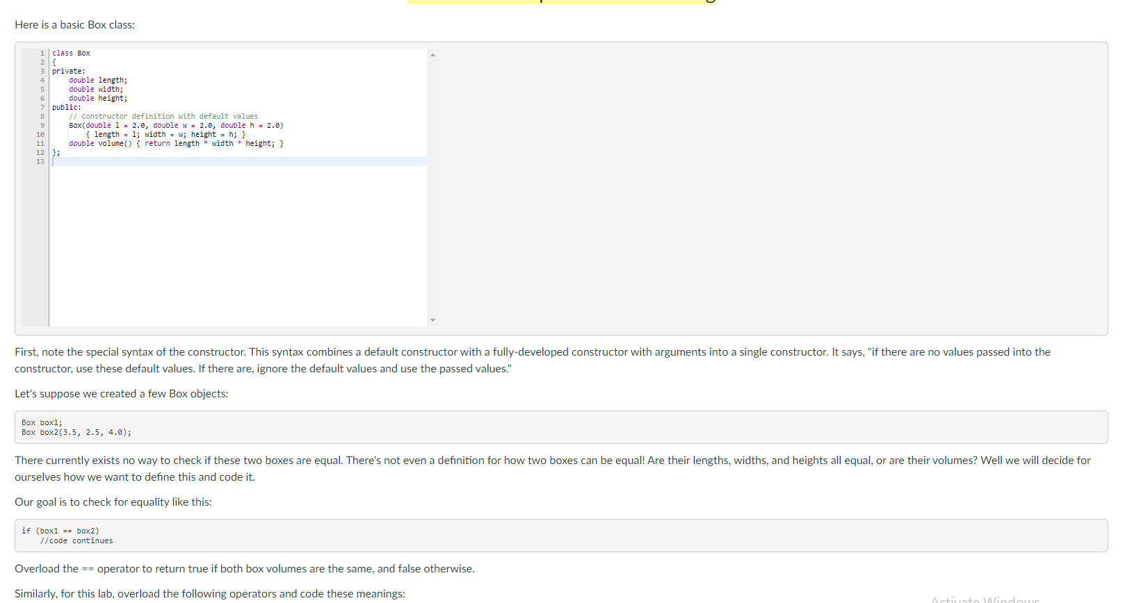 Solved Here is a basic Box class: 1 class Box 3 private: | Chegg.com
