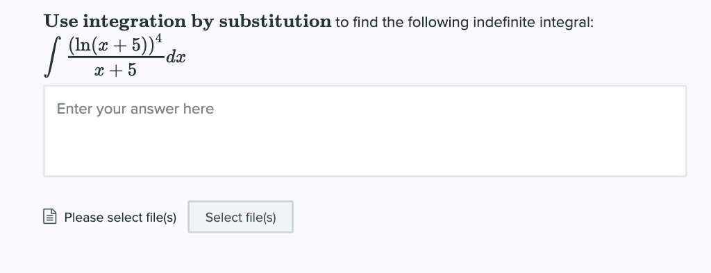 Solved Use integration by substitution to find the following | Chegg.com