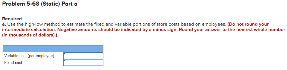 Required information Problem 5-68 (Static) Cost | Chegg.com