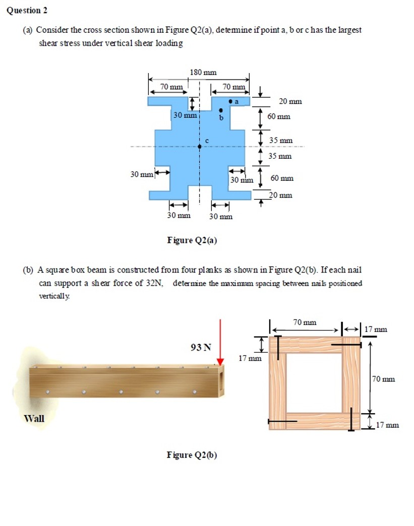 Solved Question 2(a) ﻿Consider the cross section shown in | Chegg.com