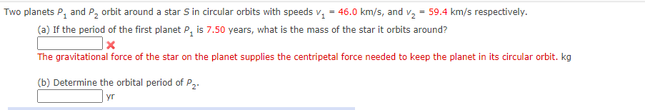 Solved Two planets P, and P2 orbit around a star S in | Chegg.com