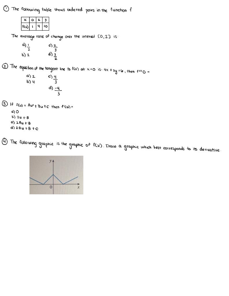 Solved The Following Table Shows Ordered Pairs In The