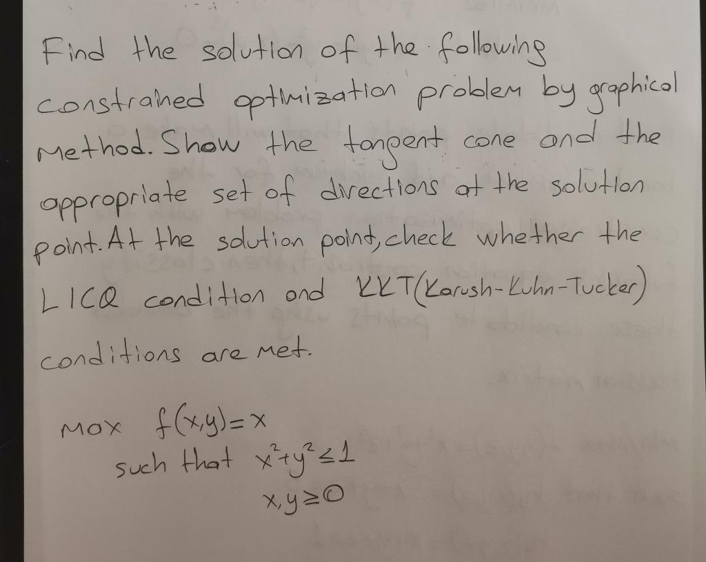 Solved Find the solution of the following constrained | Chegg.com
