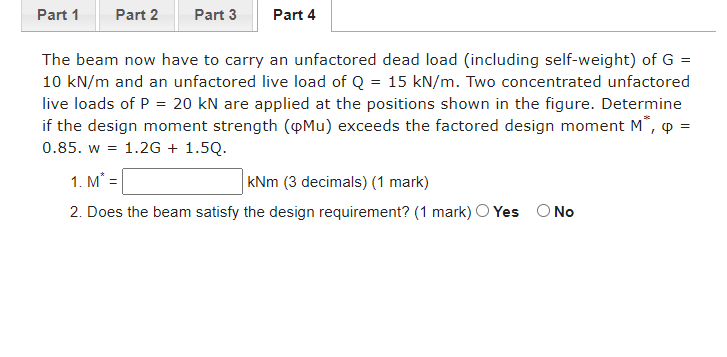 Solved The point loads are placed at the fixed positions | Chegg.com