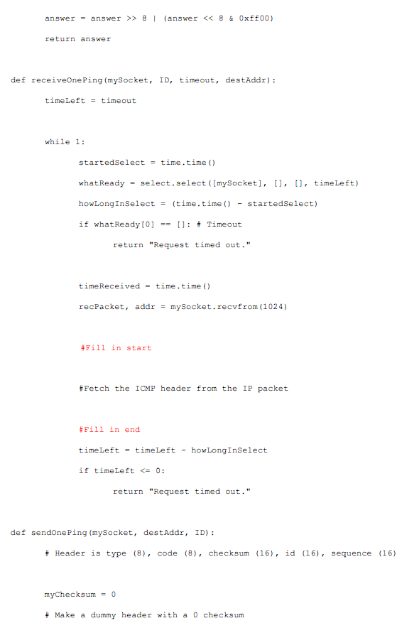 Solved Lab 4: ICMP Pinger Lab In this lab, you will gain a | Chegg.com