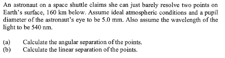 Solved An astronaut on a space shuttle claims she can just | Chegg.com