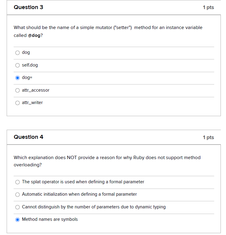 Solved What should be the name of a simple mutator | Chegg.com