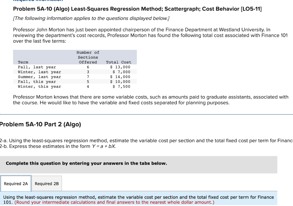 Solved Problem 5A-9 (Algo) High-Low Method; Contribution | Chegg.com
