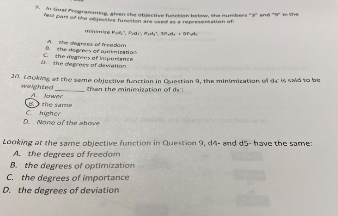 Solved In Goal Programming, given the objective function | Chegg.com