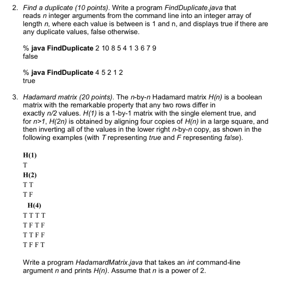 Solved 2. Find a duplicate (10 points). Write a program | Chegg.com
