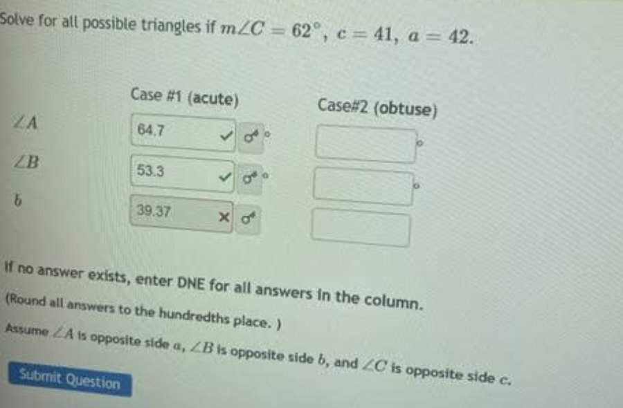 Solve for all possible triangles if | Chegg.com
