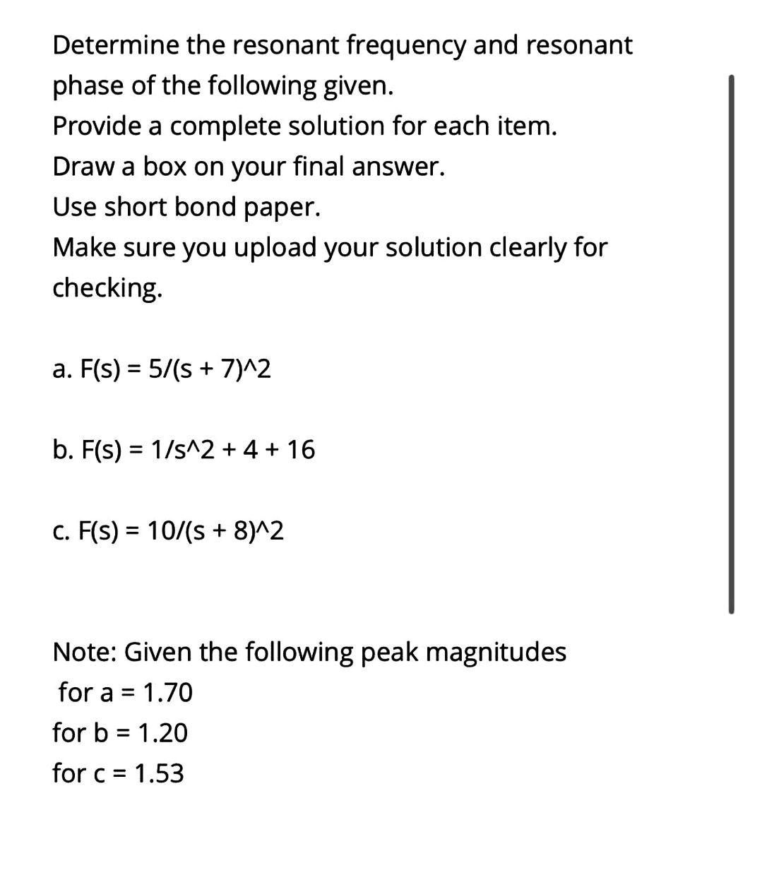 Solved Determine the resonant frequency and resonantphase of | Chegg.com