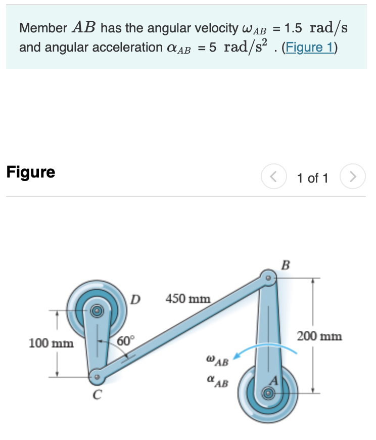 Solved Determine The Angular Velocity Of Member Cb Measured