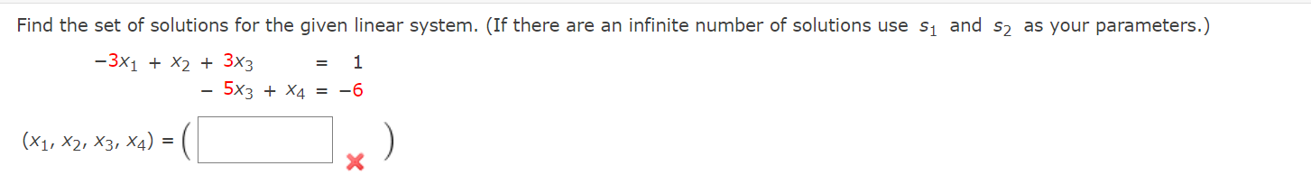 Solved Find the set of solutions for the given linear | Chegg.com