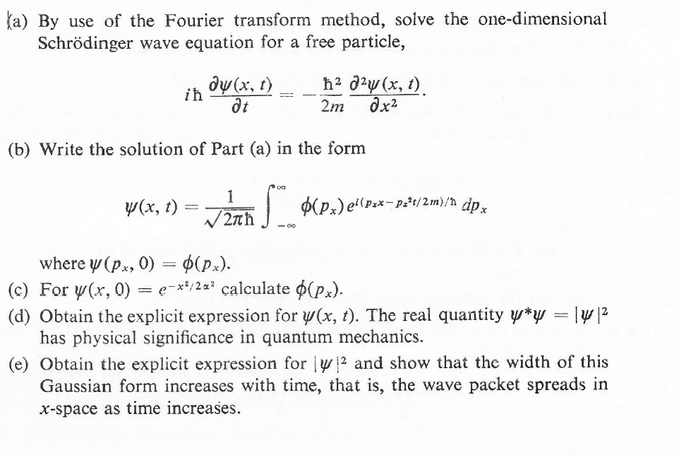 Solved (a) By use of the Fourier transform method, solve the | Chegg.com