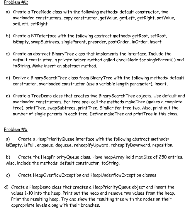 Solved 1 Given The Two Binary Trees Below Write A Method 5351