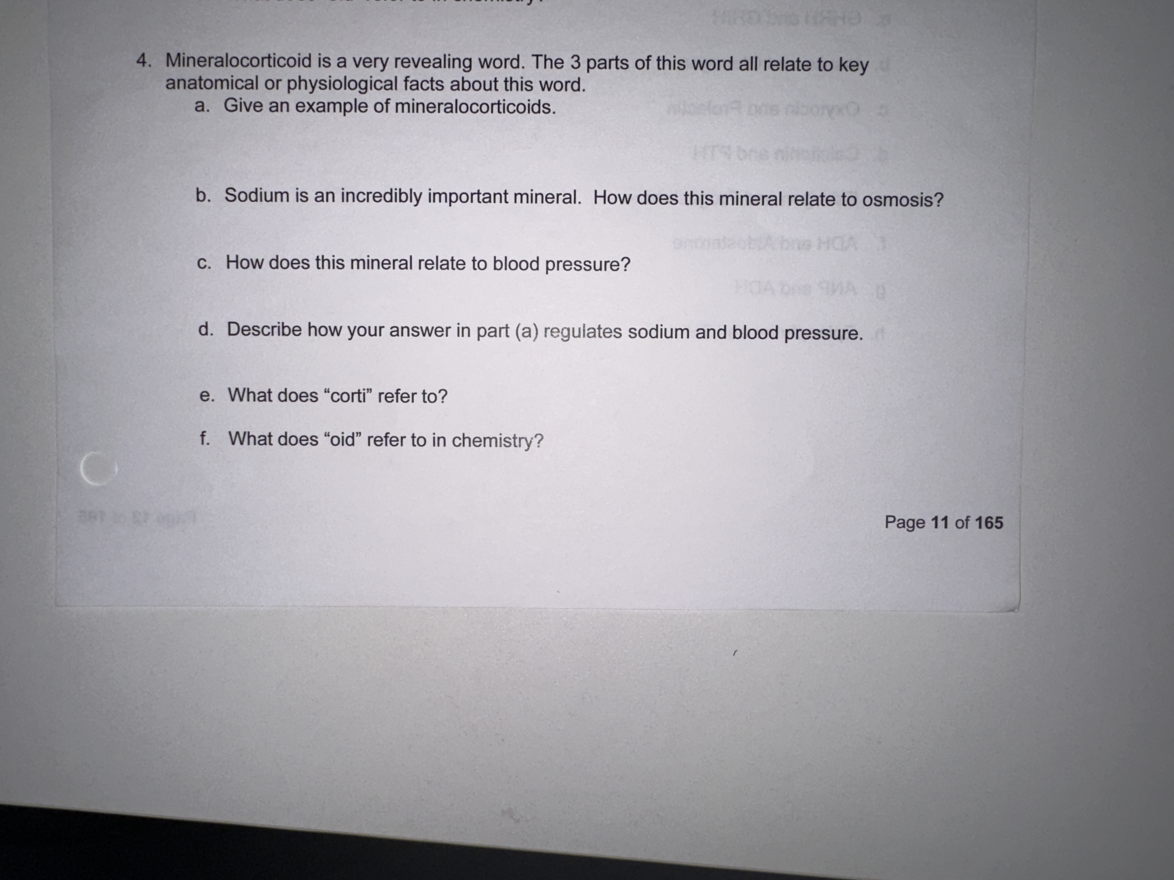 Solved Mineralocorticoid is a very revealing word. The 3 | Chegg.com