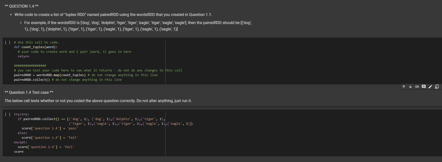 Solved (- words =[ 'dog', 'dog', 'dolphin', 'tiger', | Chegg.com