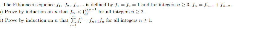 Solved The Fibonacci sequence f1,f2,f3,… is defined by | Chegg.com