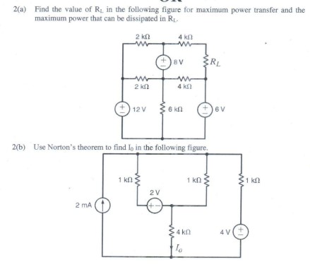 Solved 2(a) ﻿Find the value of RL ﻿in the following figure | Chegg.com