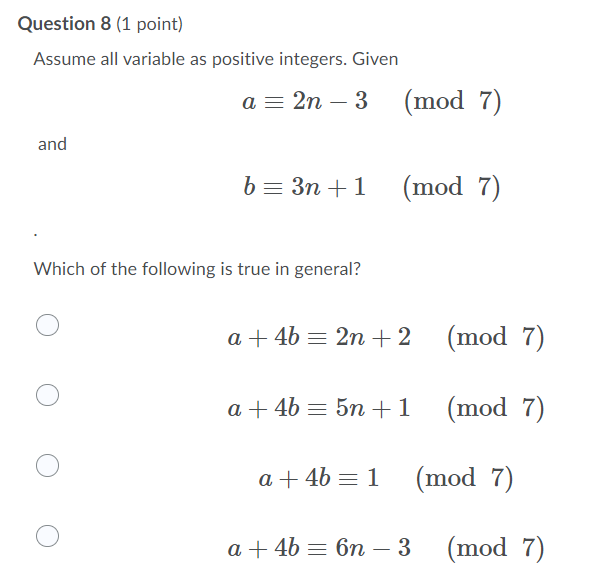 Solved Question 7 (1 point) Assume all variable as positive | Chegg.com