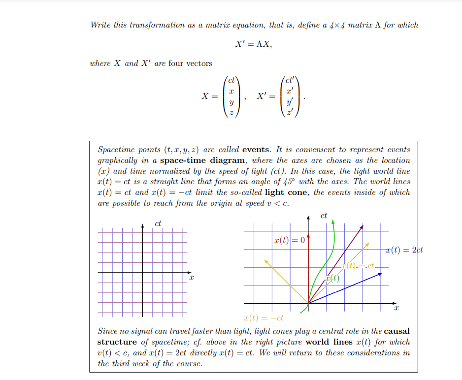 Solved Exercise 2.1 Let's derive the Lorentz transformation | Chegg.com