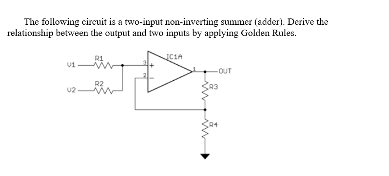 Solved The Following Circuit Is A Two Input Non Inverting
