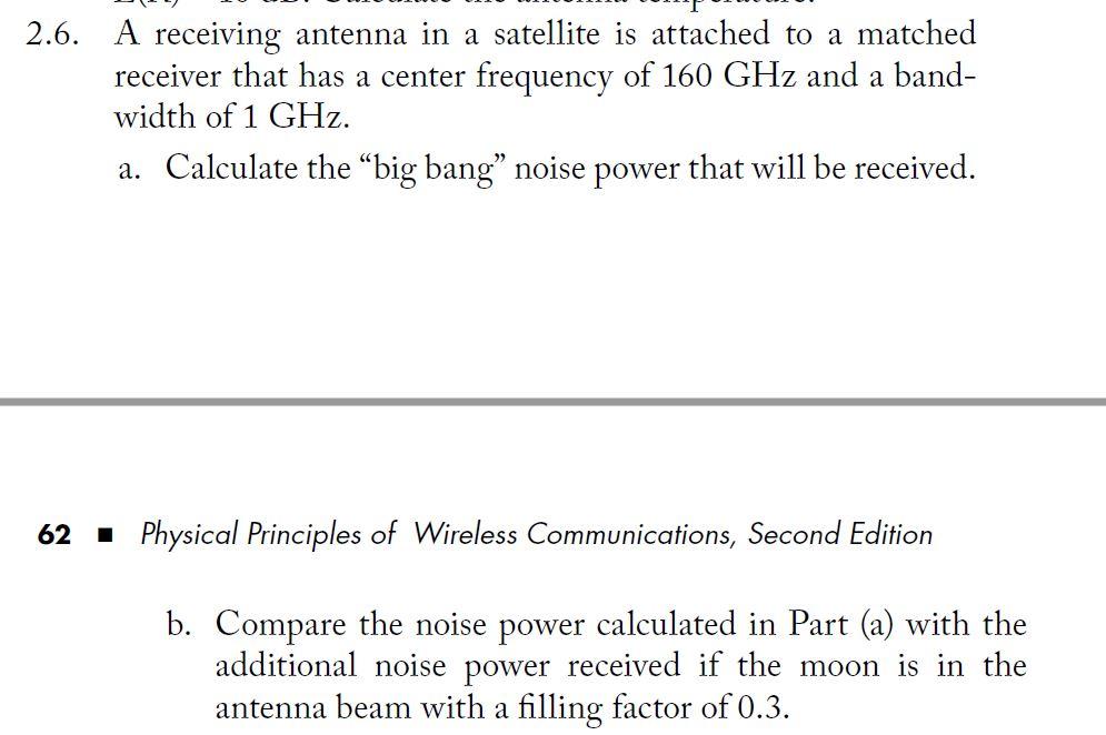 Solved 2.6. A receiving antenna in a satellite is attached | Chegg.com