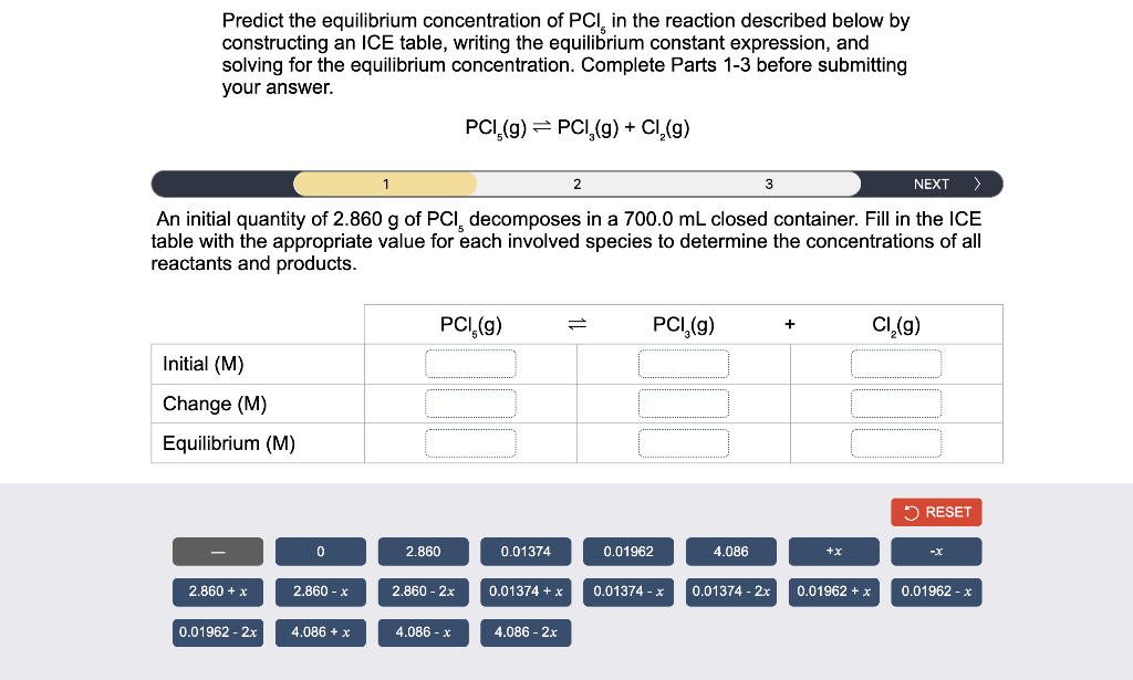 Solved Predict the equilibrium concentration of PCl5 in the | Chegg.com