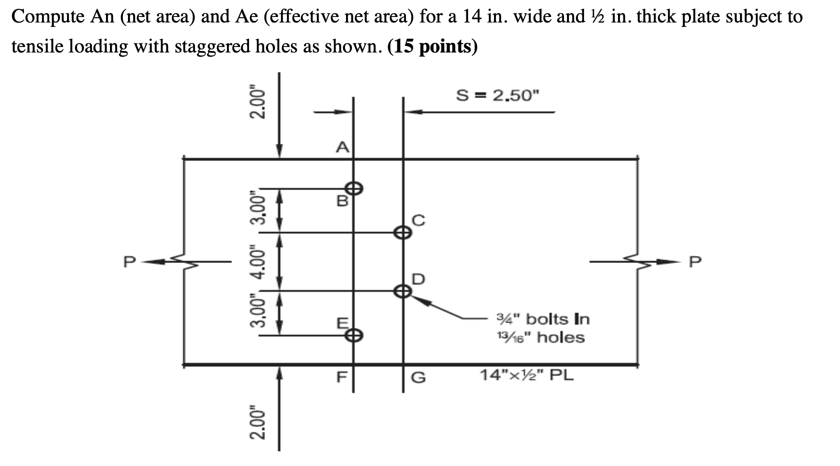 Solved Compute An (net area) and Ae (effective net area) for | Chegg.com