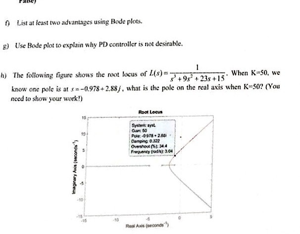 List at least two advantages using Bode plots. B) Use | Chegg.com