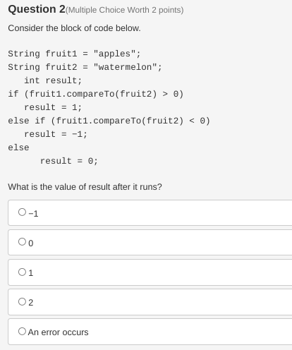 Solved Question 2 (Multiple Choice Worth 2 points) Consider | Chegg.com
