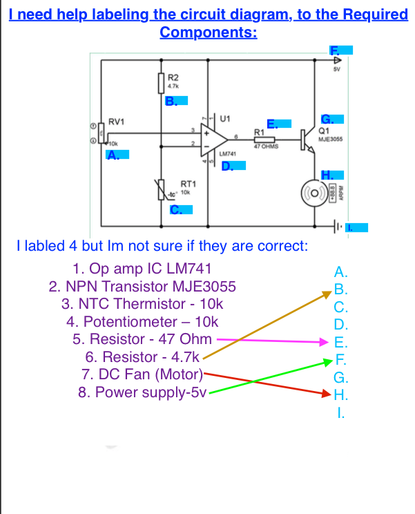 Solved I need help labeling the circuit diagram, to the | Chegg.com