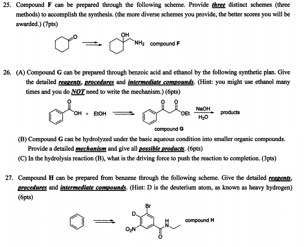 25. Compound F can be prepared through the following | Chegg.com