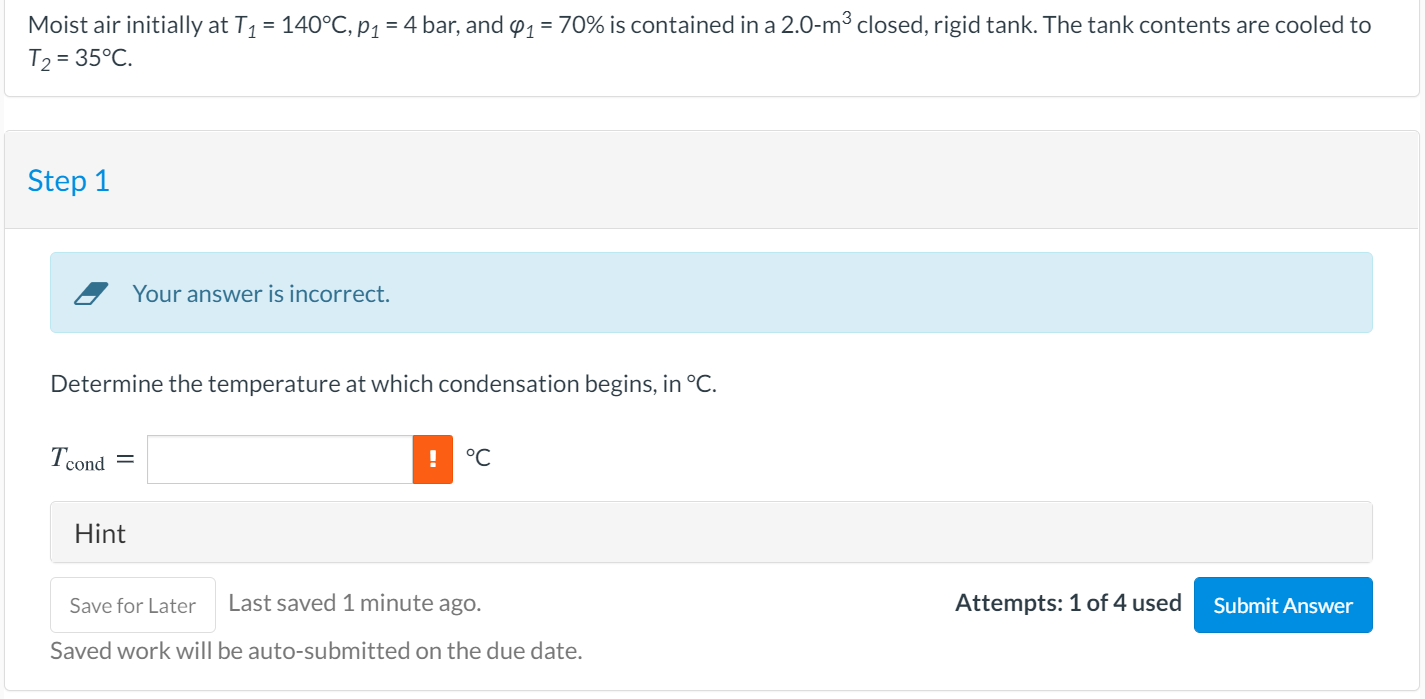Solved Moist air initially at T1 = 140°C, p1 = 4 bar, and Q1 | Chegg.com