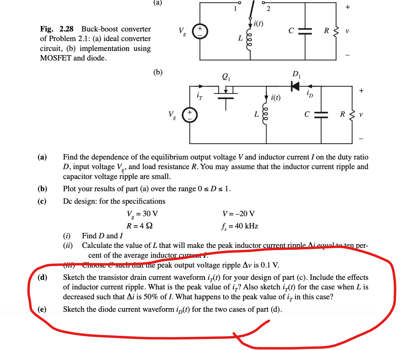 Solved READ THIS! ONLY DO PART (d) /(e) ﻿WILL DISLIKE | Chegg.com