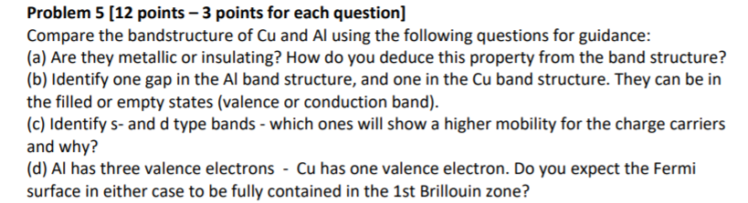 Solved Problem 5 (12 points - 3 points for each question] | Chegg.com