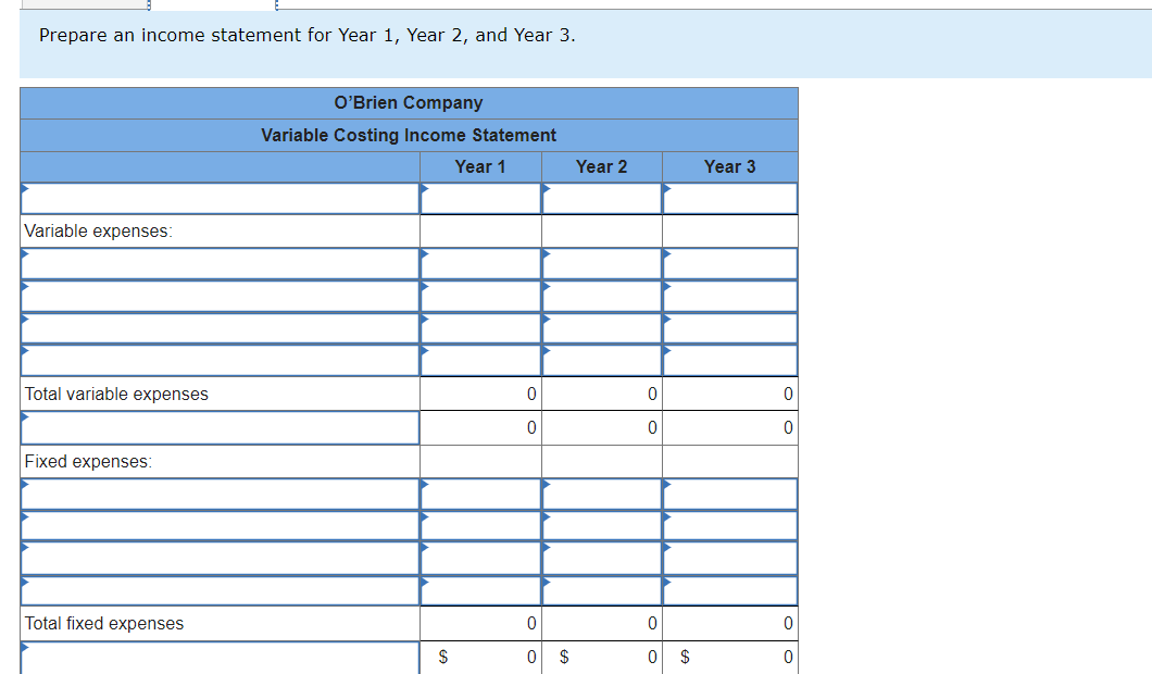 Solved Required information Case 6-29 (Algo) Variable and | Chegg.com