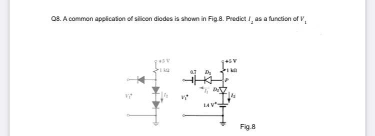 Solved Q8. A common application of silicon diodes is shown | Chegg.com