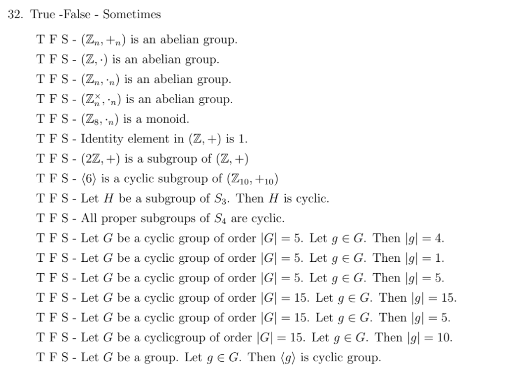 Solved True false sometimes. Please include a reason for why | Chegg.com