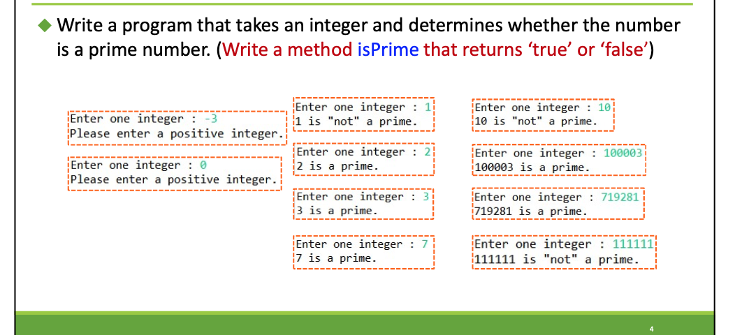 Solved how can I include my code a a method called isPrime | Chegg.com