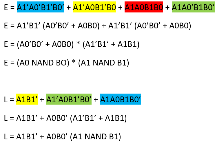 Solved A1'A0'B1'B0'A1'AOB1'BO A1A0B1B0 A1AO'B1BO E = (AOB0' | Chegg.com